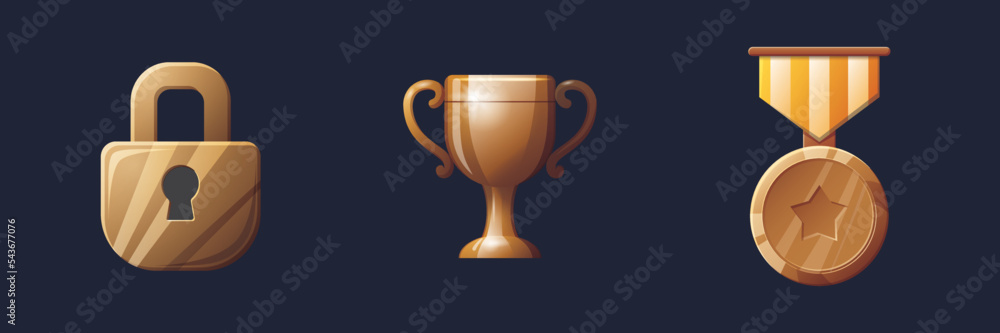 Game UI assets set. Gaming user interface icons collection. vector ...