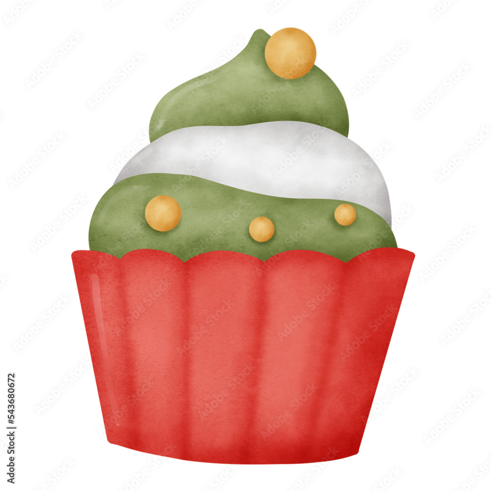 Christmas cupcake clipart. Stock Illustration | Adobe Stock