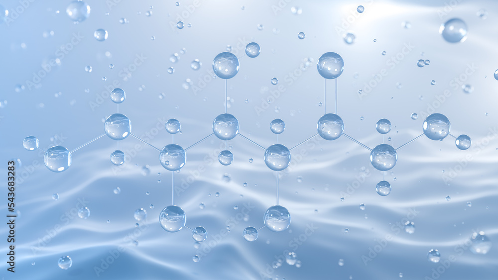 molecular structure of fructose, atoms and molecules close-up 3d model ...