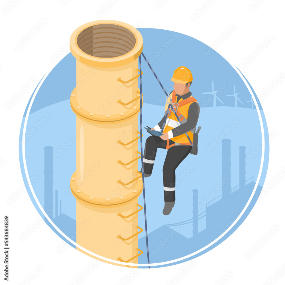 Working at height isometric engineer inspection work high safty for ...
