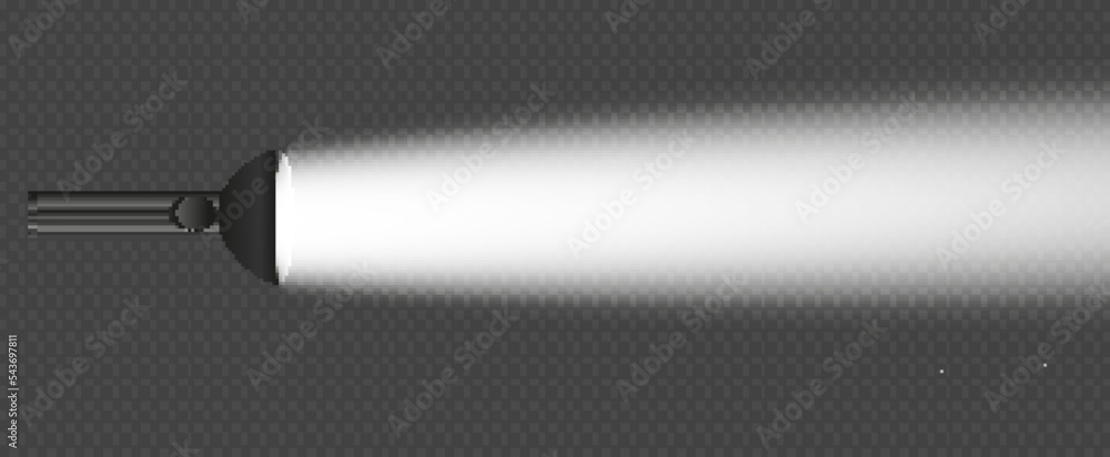 flashlight on a transparent background. Shine.lighting the space.metal ...
