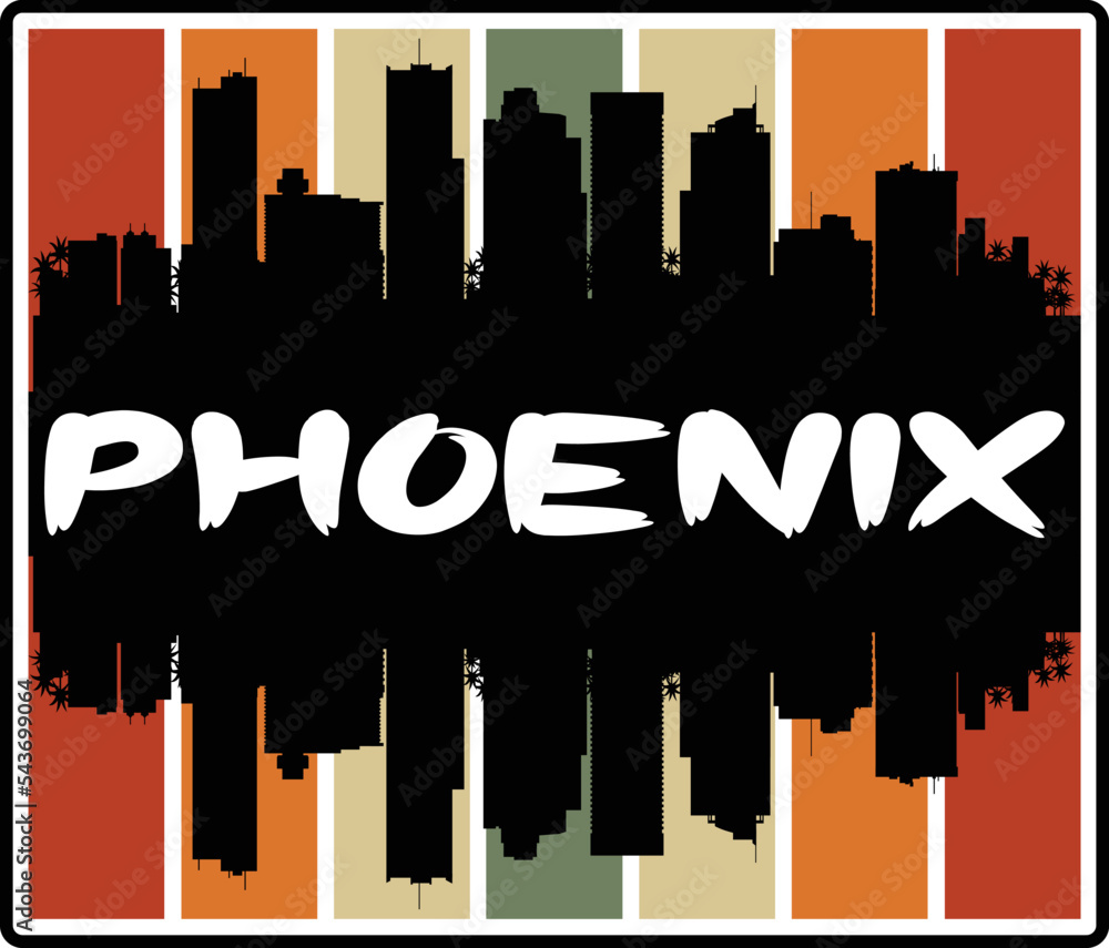 Phoenix Arizona USA Skyline Sunset Travel Souvenir Sticker Logo Badge ...