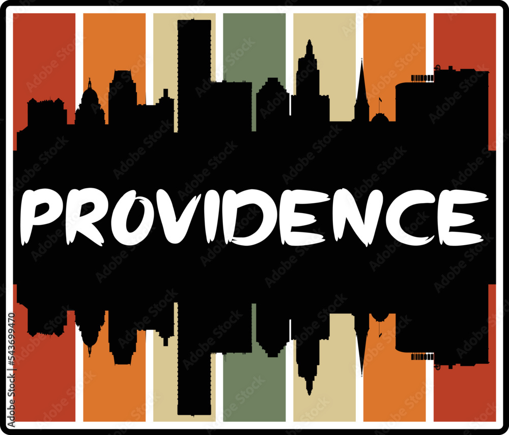Providence Rhode Island USA Skyline Sunset Travel Souvenir Sticker Logo ...