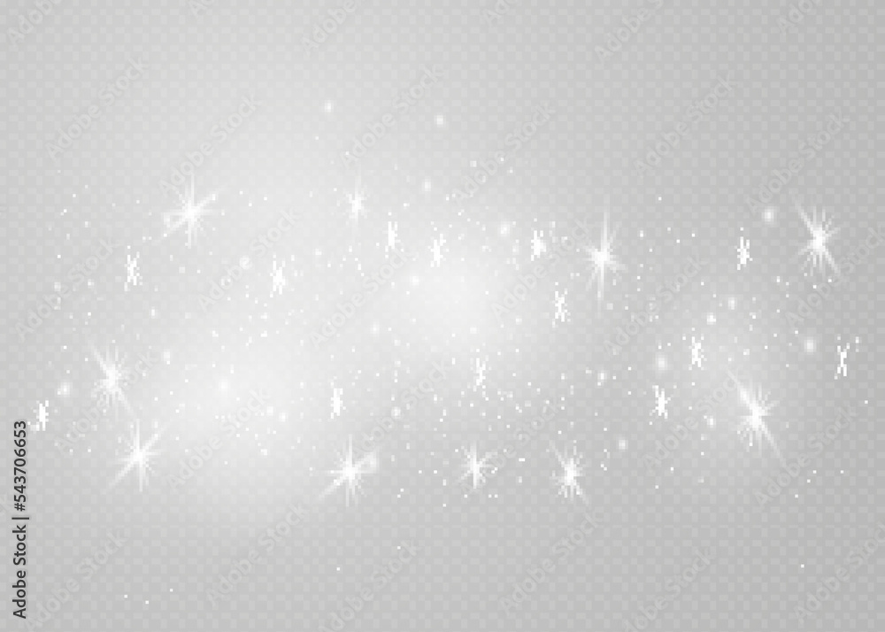 Abstract sparkling glitter texture. Shiny particle effect. Silver glittering space star dust ...