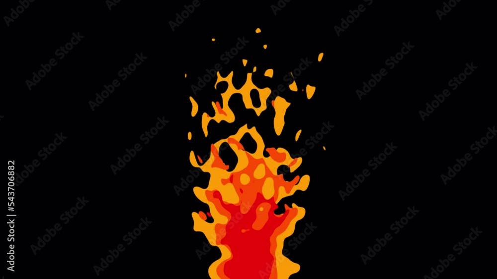 2D animated cartoon fire with alpha channel. Loopable FX Element, 4K ...