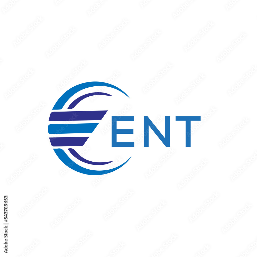 ENT letter logo. ENT blue image on white background. ENT vector logo ...