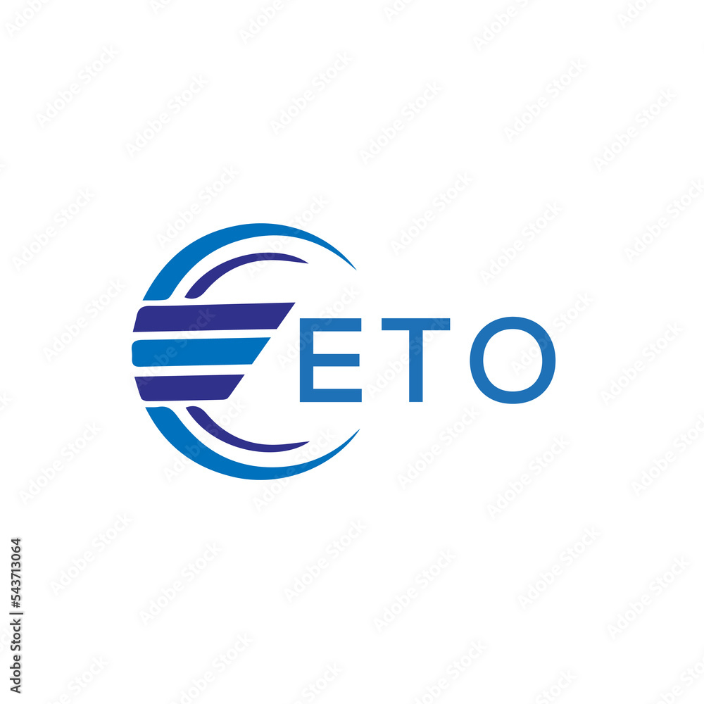 ETO letter logo. ETO blue image on white background. ETO vector logo ...