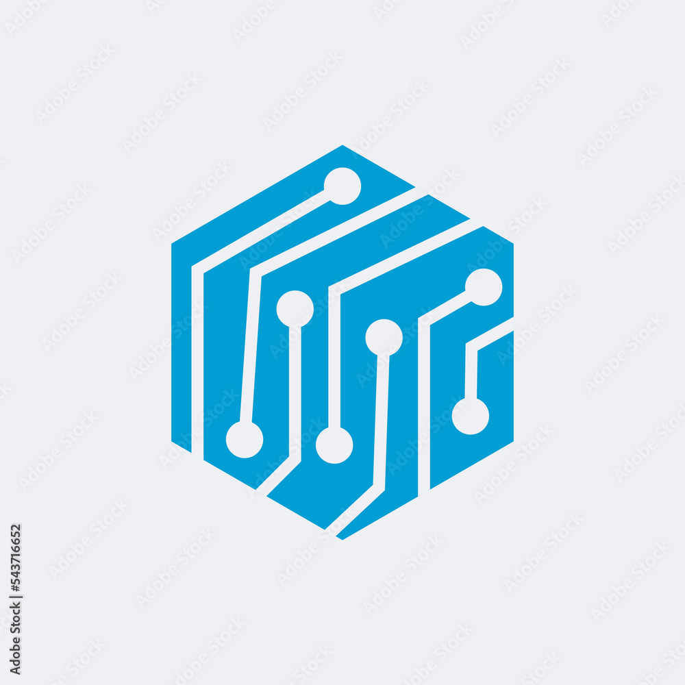 Hexagon Network technology logo design inspiration Stock Vector | Adobe ...