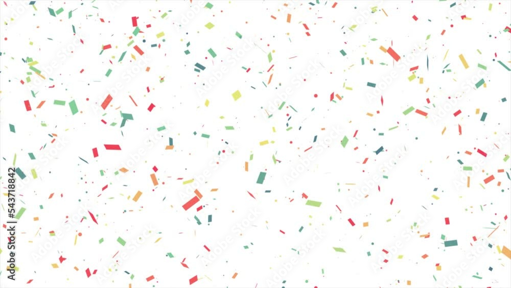 Colorful Confetti Particles Falling Over White Background, Confetti ...