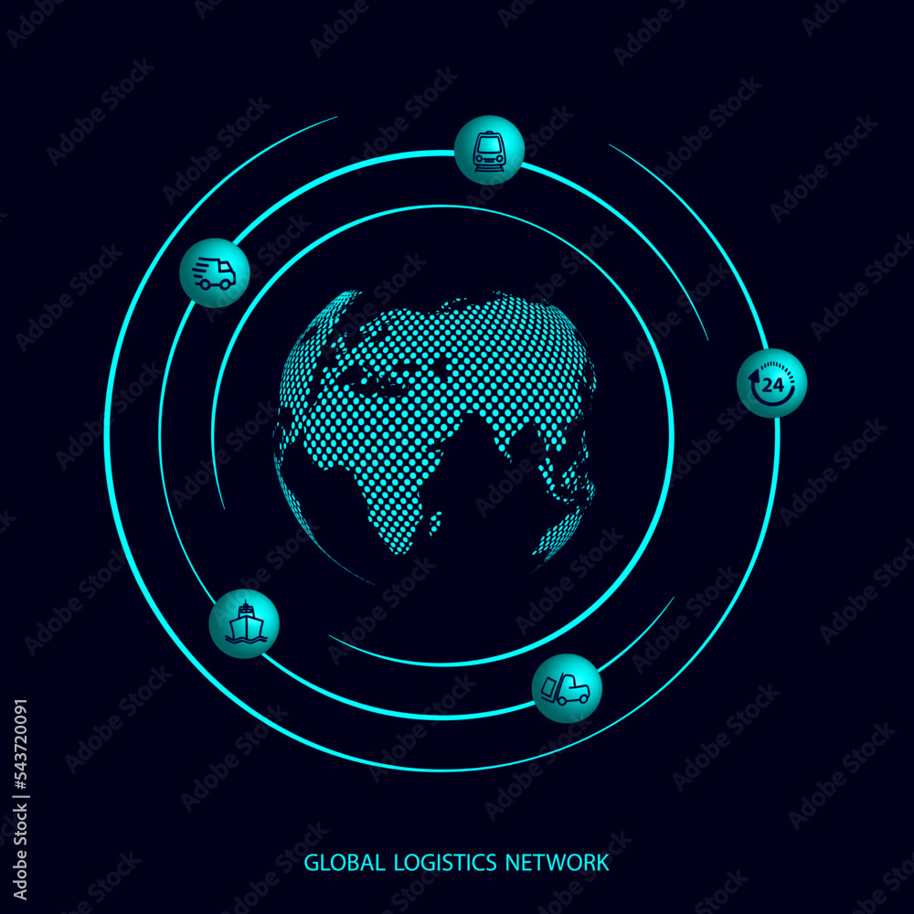 Global logistics network. Map global logistics partnership connection ...