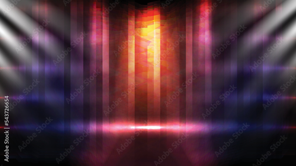 abstract futuristic background of empty stage arena stadium spotlgiht ...
