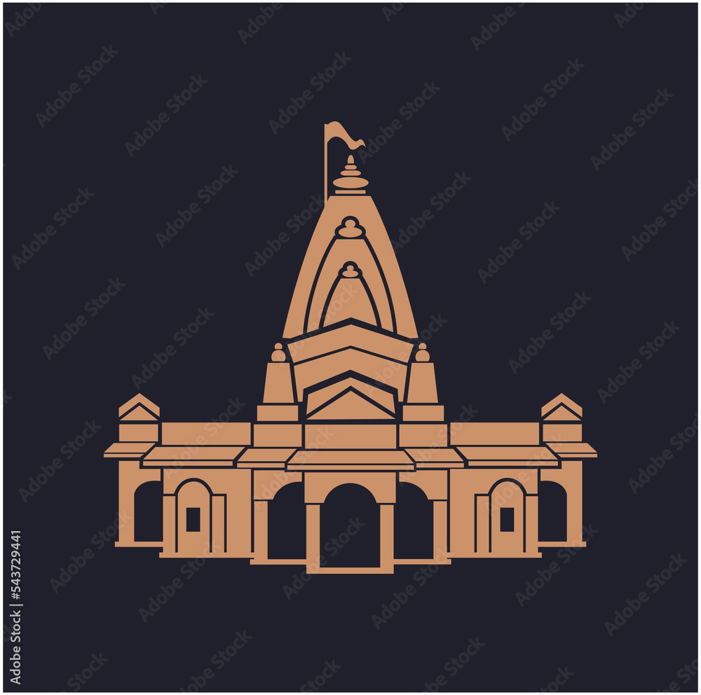 Nageshwar temple (lord Shiva temple) icon. Nageshwar mandir symbol ...