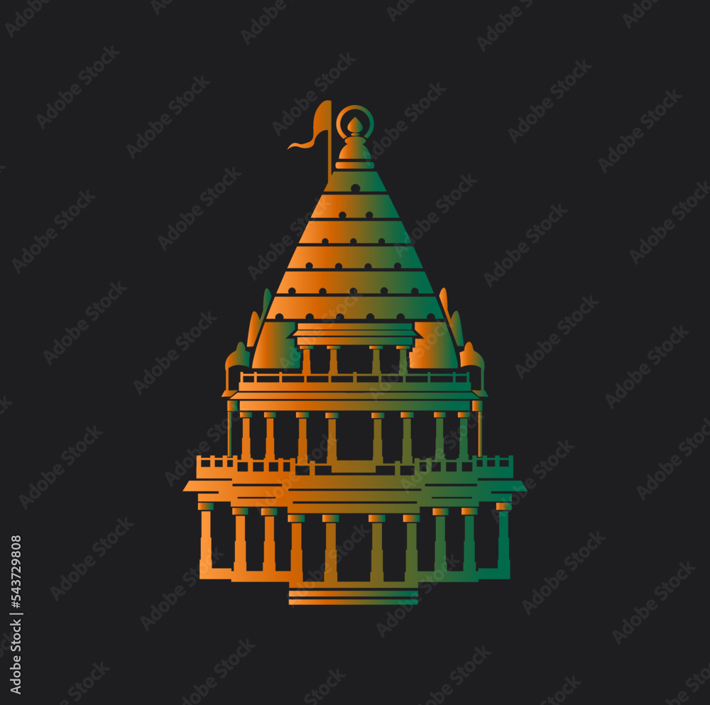 Mahakaleshwar temple (lord Shiva temple) icon. Mahakaleshwar mandir ...