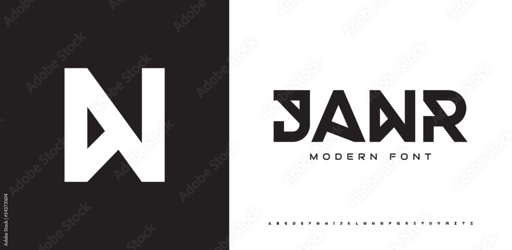 Tech font typography alphabet letters. Future logo typo. Minimal urban ...