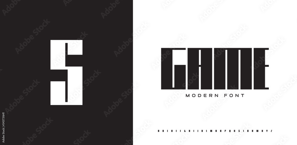 Tech font typography alphabet letters. Future logo typo. Minimal urban ...