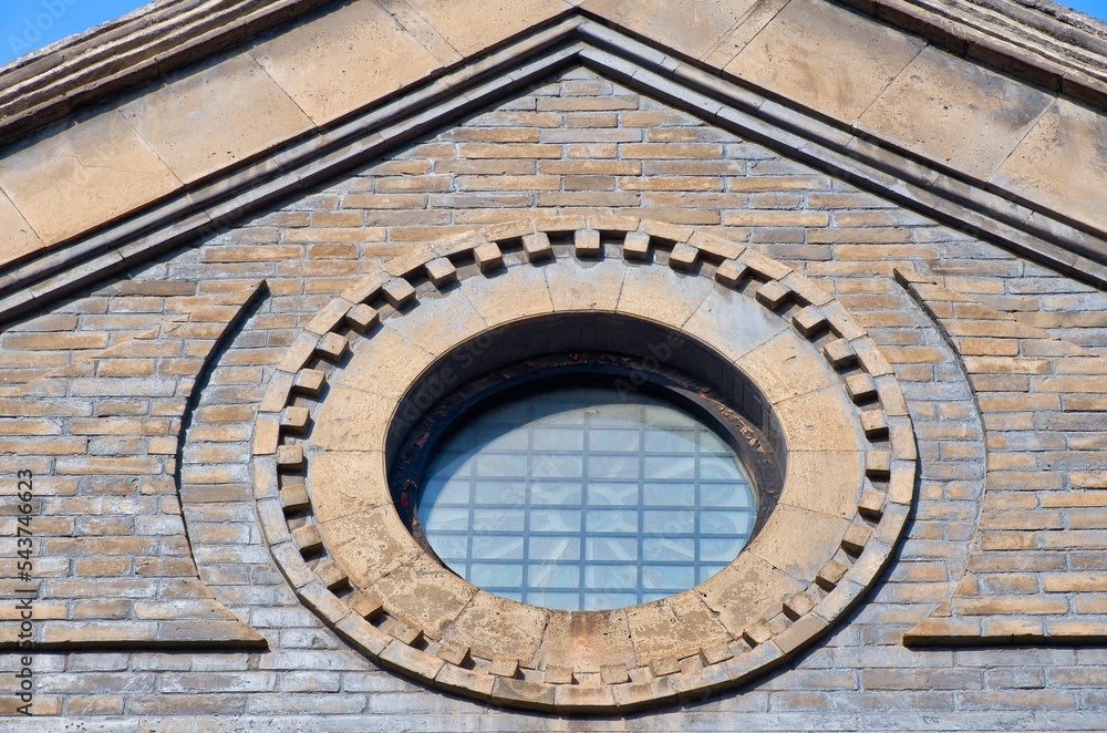 Round window of the architecture of the former Chinese Anglican ...
