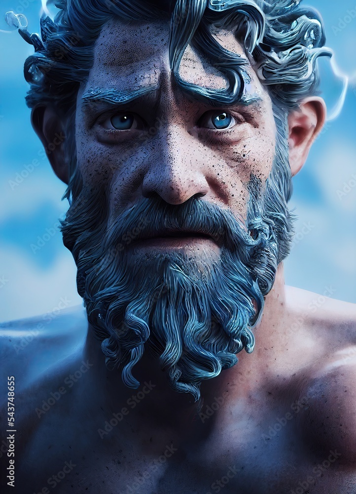 3d rendered model of Poseidon, God of the sea and water Stock ...