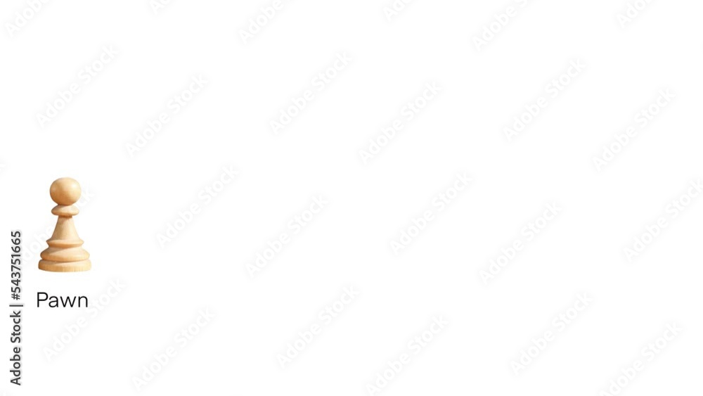 Tutorial video. Names of chess pieces in English and pieces: pawn ...