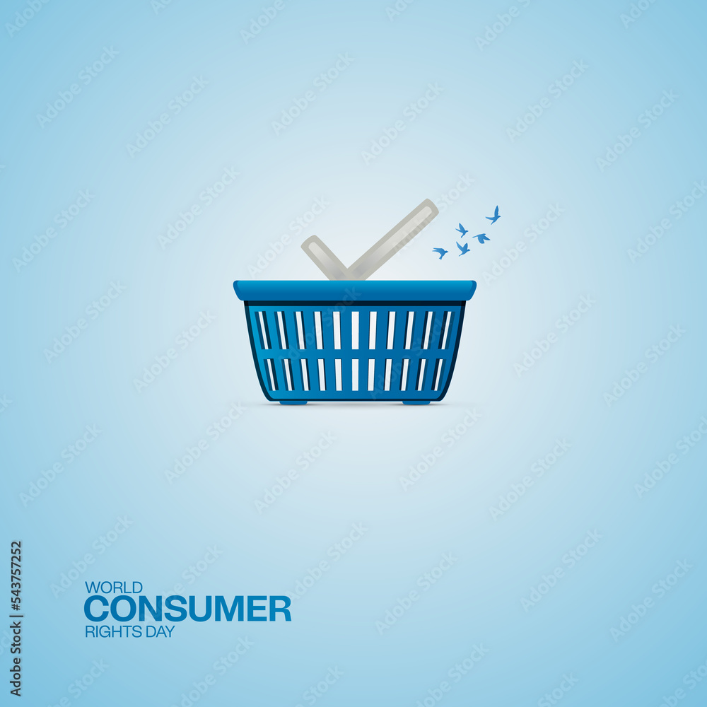 World Consumer Rights Day, world globe with shopping bag design for ...