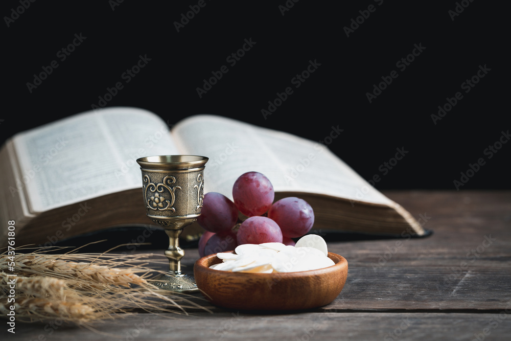 Concept of Eucharist or holy communion of Christianity. Eucharist is ...
