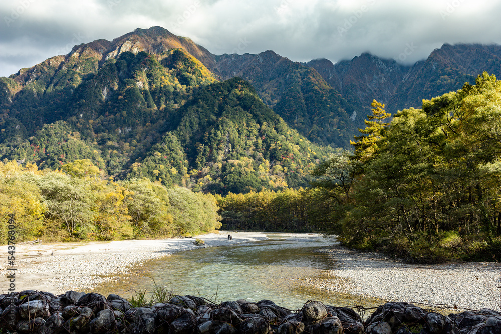 Azusa river flows through Kamikochi, into the Matsumoto Basin. The ...
