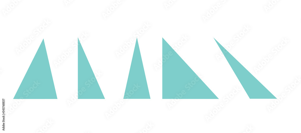 set of triangles, acute-angled,rectangular, isosceles, obtuse, poster ...