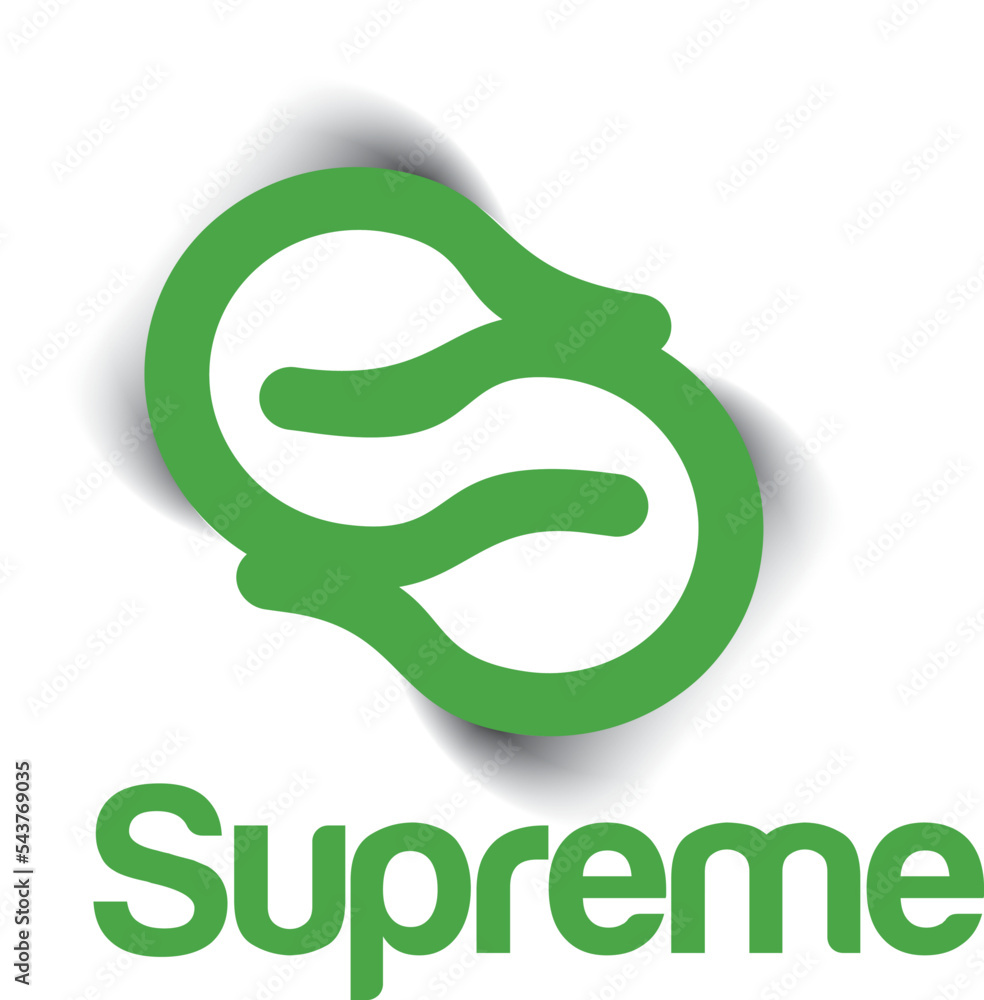 Digital illustration of a green supreme sign with the letter S for ...