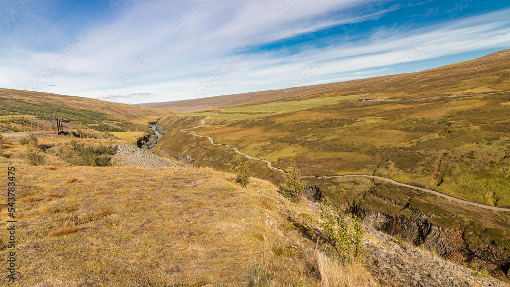 Overview of Studlagil ravine in Jokuldalur Iceland, known for its ...