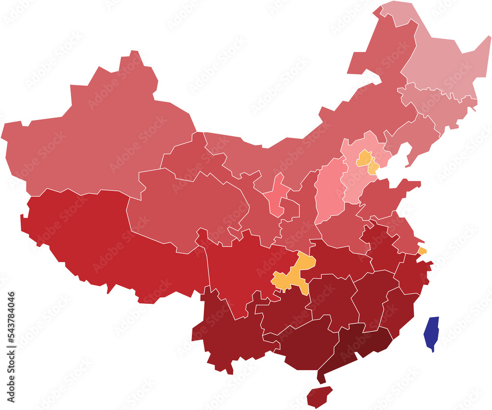 China political map divide by state Stock Illustration | Adobe Stock