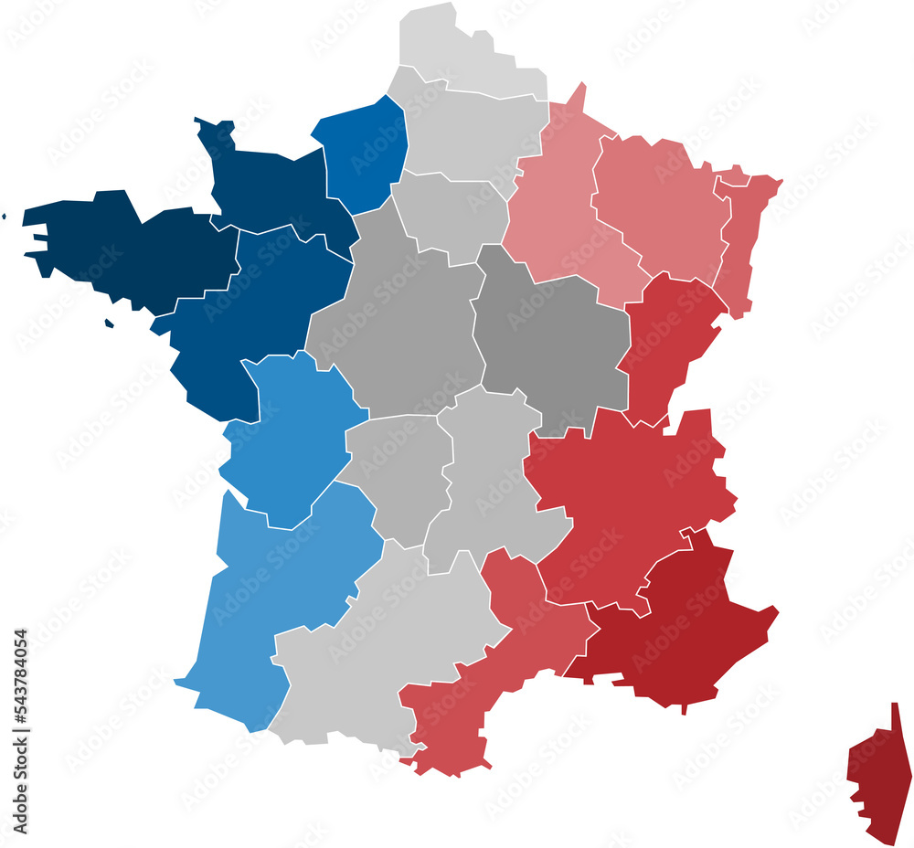 France political map divide by state Stock Illustration | Adobe Stock