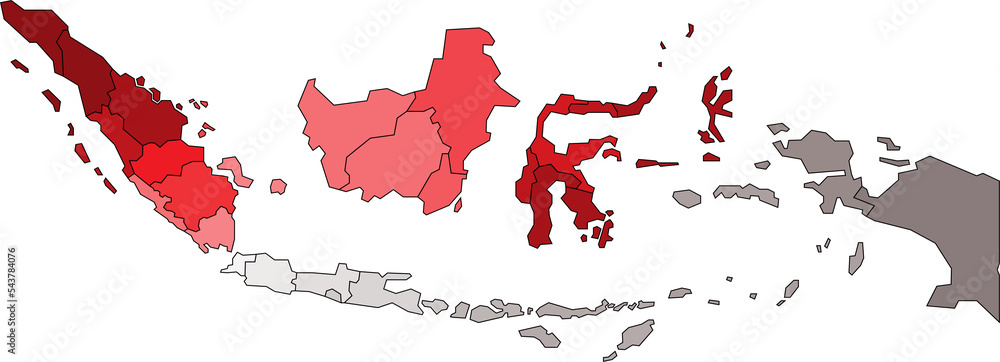 Indonesia political map divide by state Stock Illustration | Adobe Stock