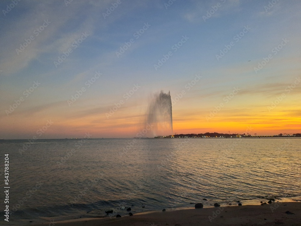 Beautiful sunset at Jeddah, Corniche. The Jeddah Corniche, also known ...