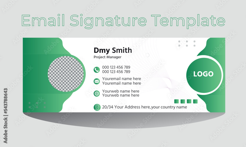Email Signature template or personal identity Stock Vector | Adobe Stock