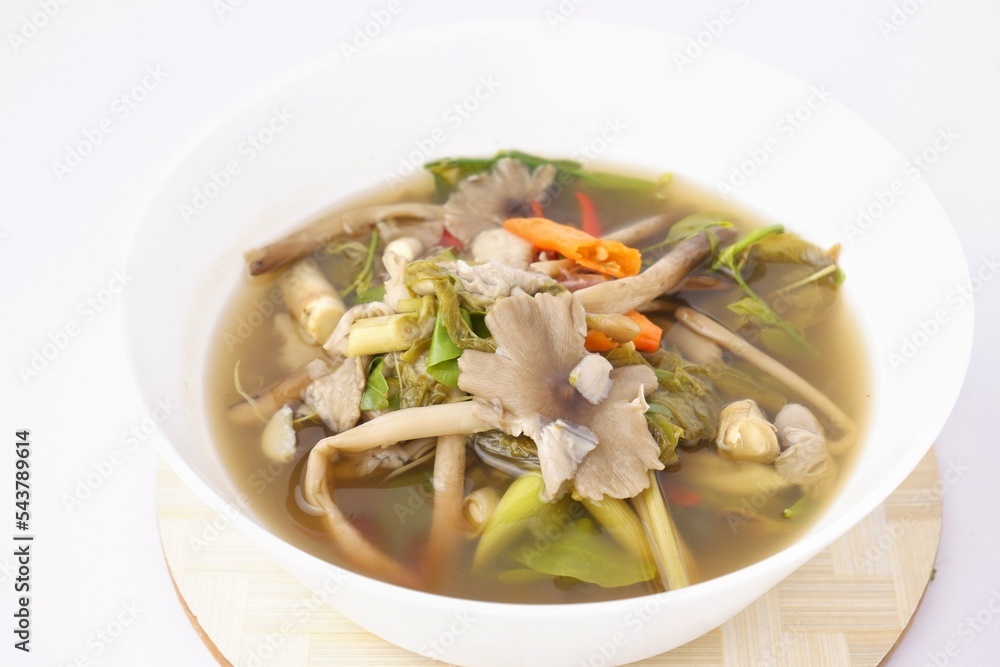 Mushroom curry , Mushroom soup in Thai called GangHed all many mushroom ...
