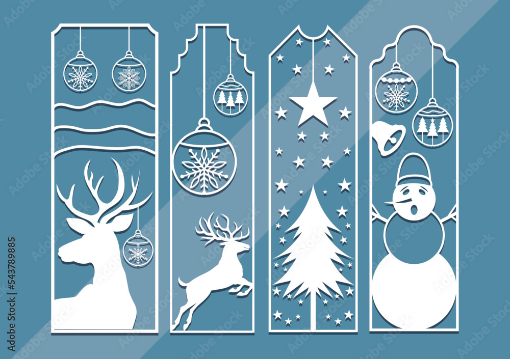 laser cut Die and decorative panel bookmark patterns. set of bookmark ...