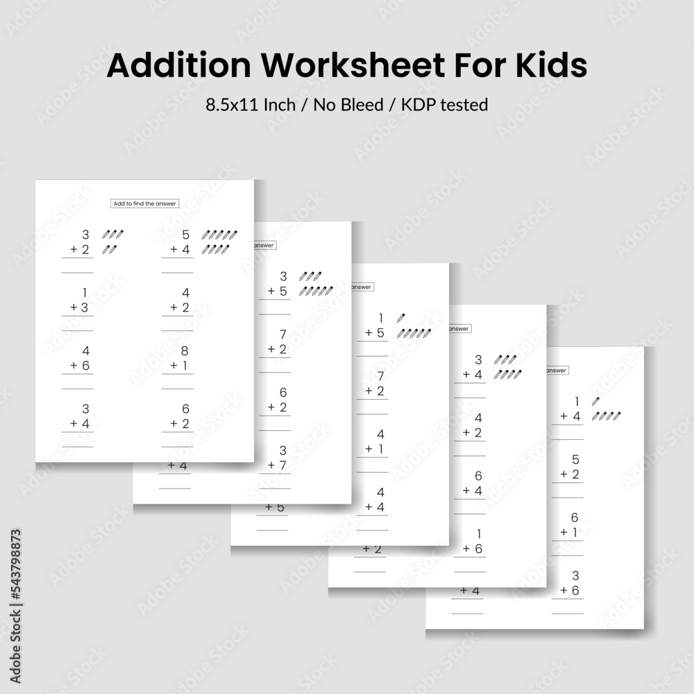 Addition worksheet for kids.Mathematics activity page.Math worksheet ...