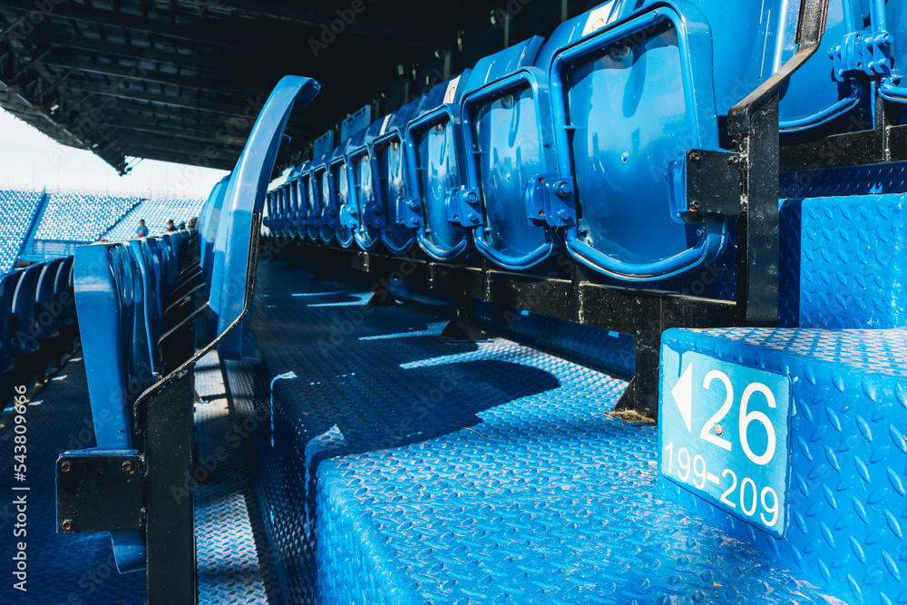 Numbers rows of seats sign installed on stair in stadium. Stock Photo ...