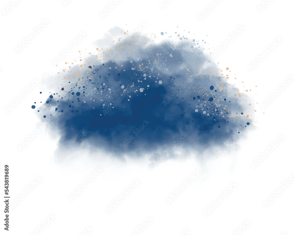 Abstract Watercolor Style Vector illustration with Dark Blue Cloud with ...