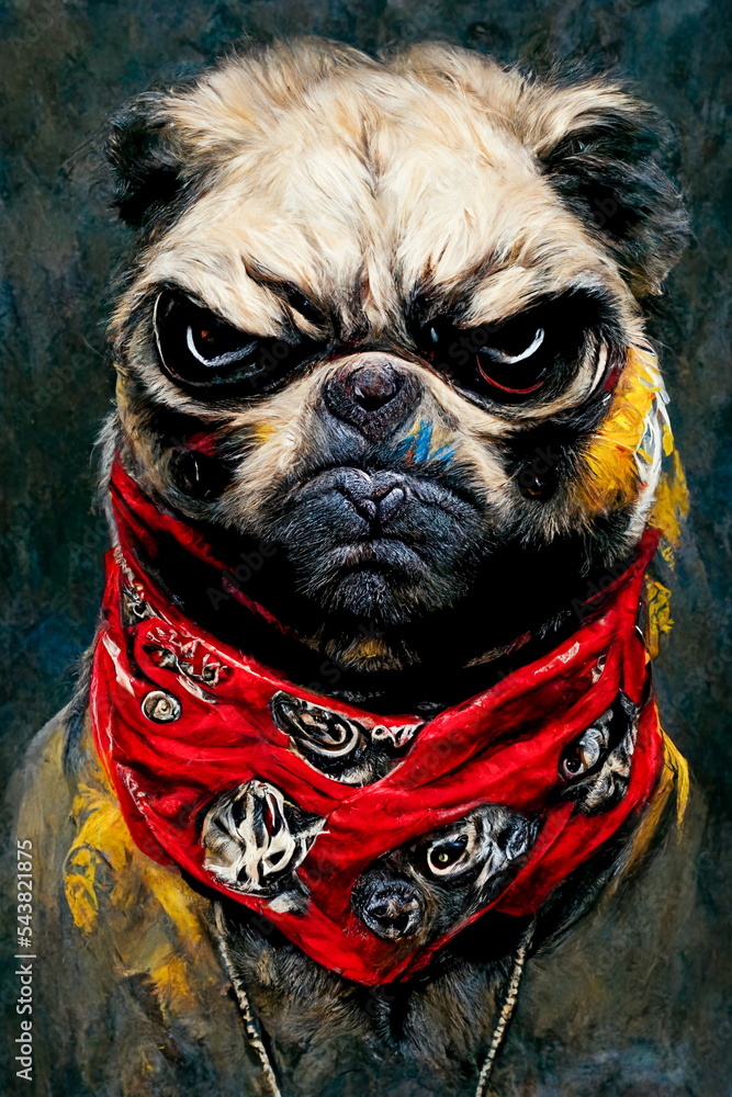 Dog illustration for postcards. Digital art style, illustration ...