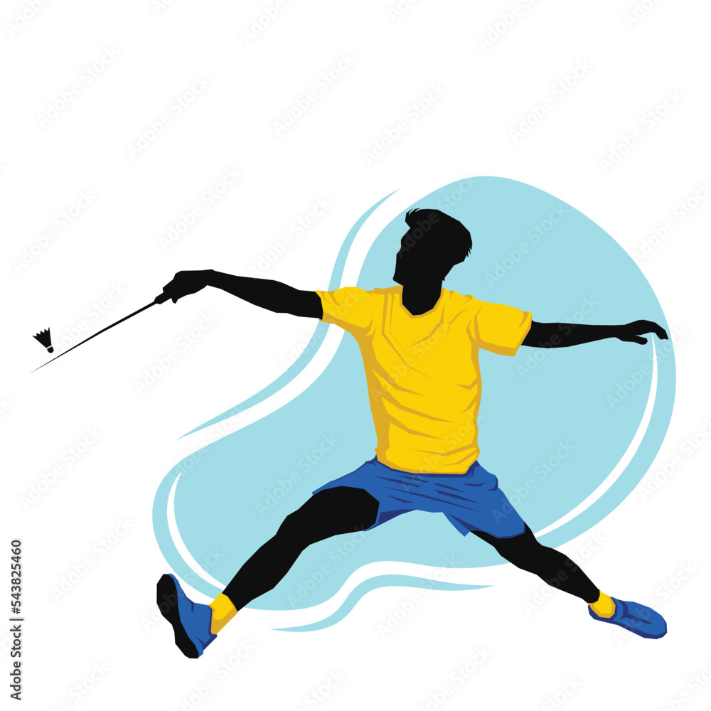 boys playing badminton vector illustration isolated on white background ...
