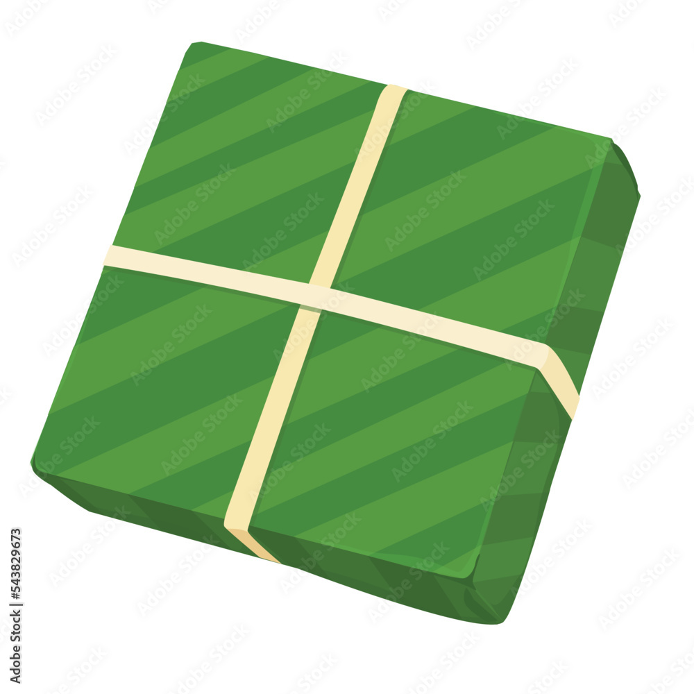 banh tet Vietnamese food square sticky rice stuffed in banana leaves ...