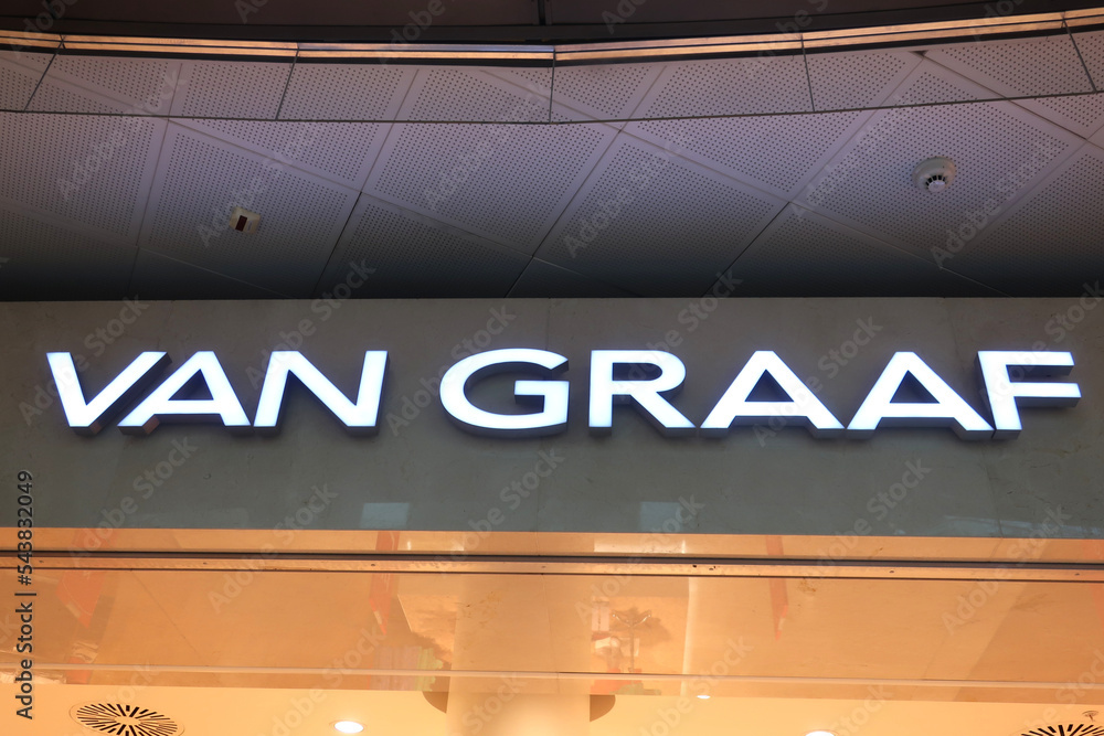 Van Graaf fashion clothing store in Zlote Tarasy shopping mall. Signage ...