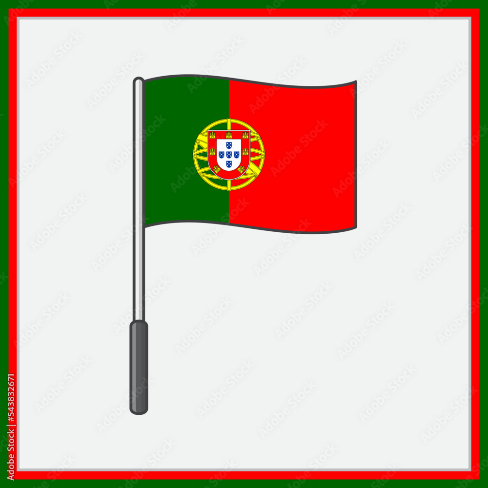 Portugal Flag Cartoon Vector Illustration. Flag of Portugal Flat Icon ...