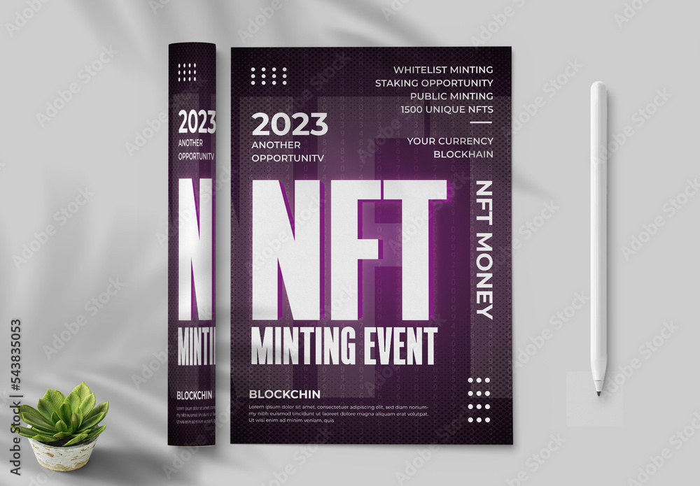NFT Flyer layout Stock Template | Adobe Stock