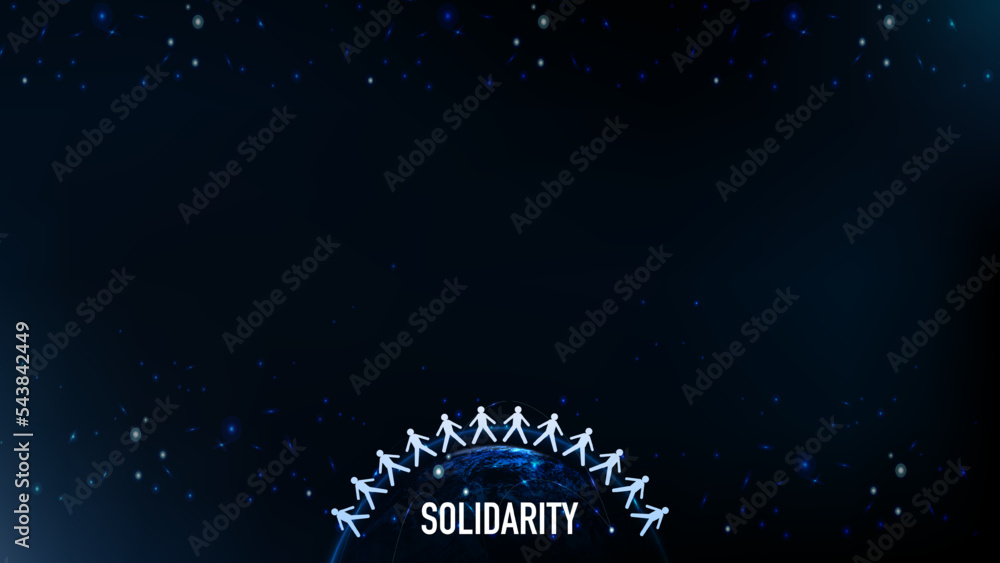 International Human Solidarity Day Background with Silhouette of People ...