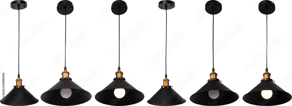 Pendant Light Set Isolated on white background. Modern chandelier ...