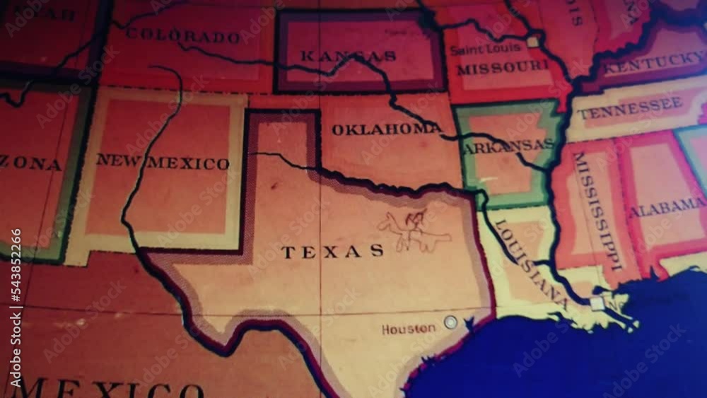 An old colored map of the United States of America found by accident ...