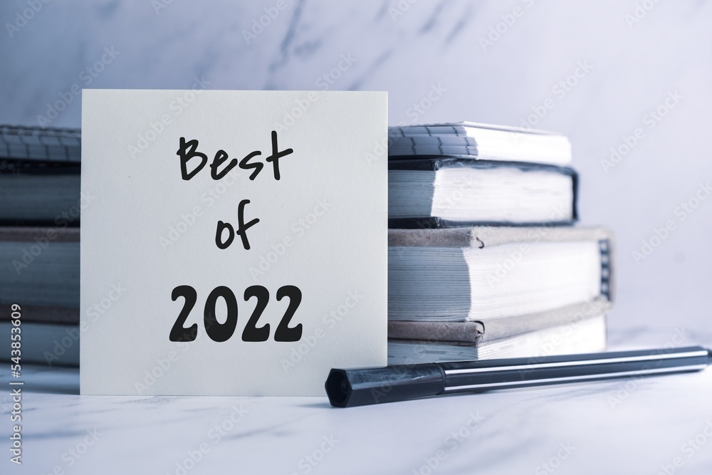 Best of 2022 inscription on white card. 2022 Overview, highlights of ...