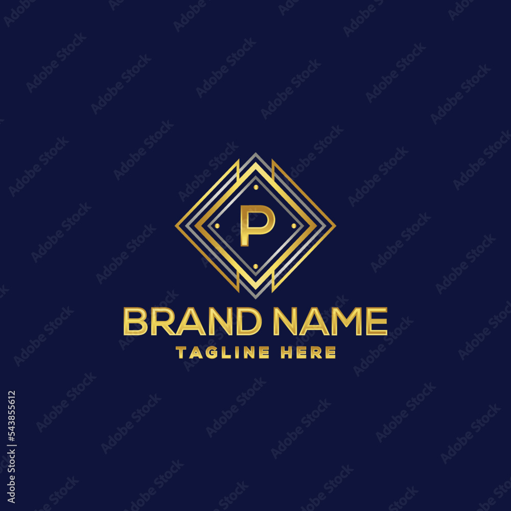 Vector logo modern design which depicts the letter P Stock Vector ...