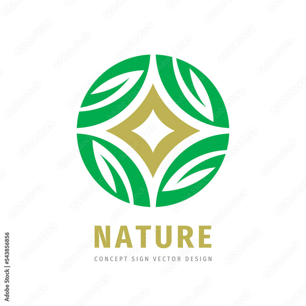Nature green leaves concept business logo design. Ecology environmental ...